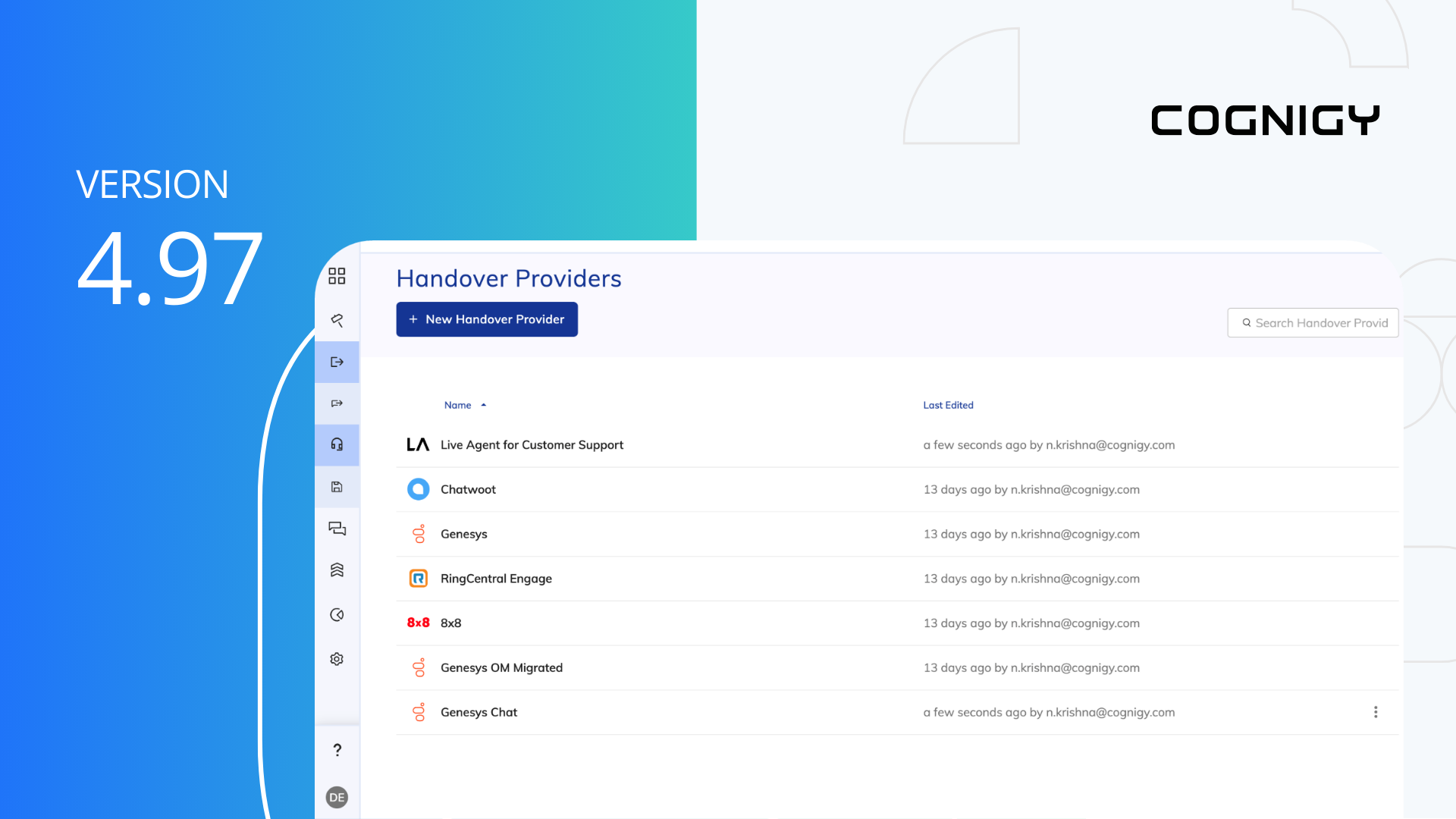 Multi-Contact Center Handover, Universal LLM Connector, and More with Cognigy.AI v4.97